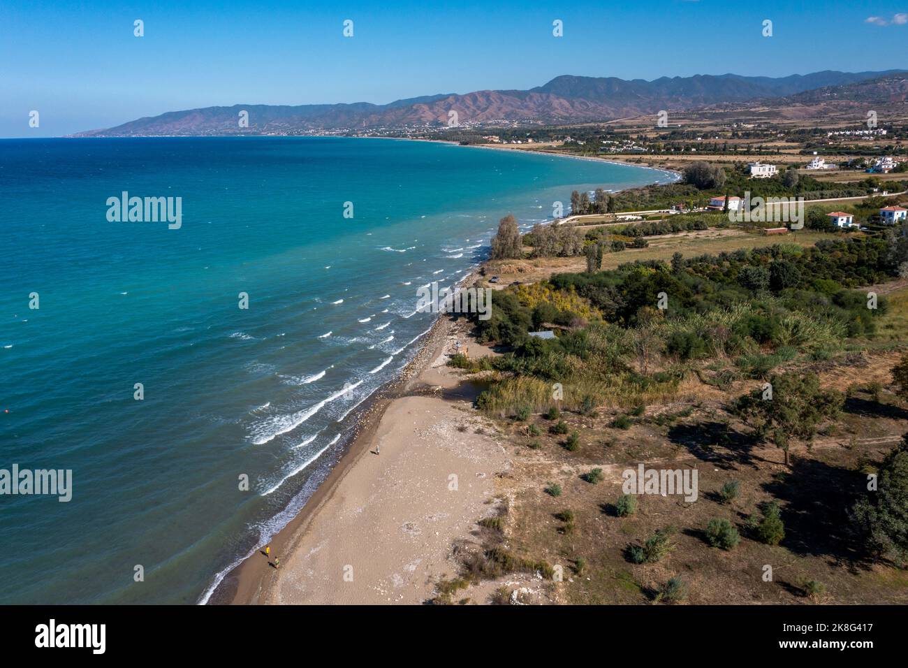 Aerial view of Chrysochou beach, Polis, Cyprus Stock Photo - Alamy
