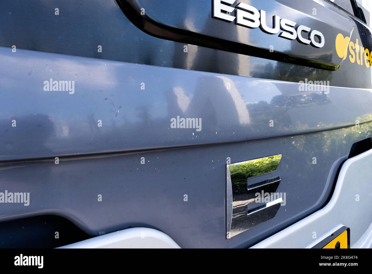 logo at Qbuzz Ebusco 2.2 electric bus Stock Photo - Alamy