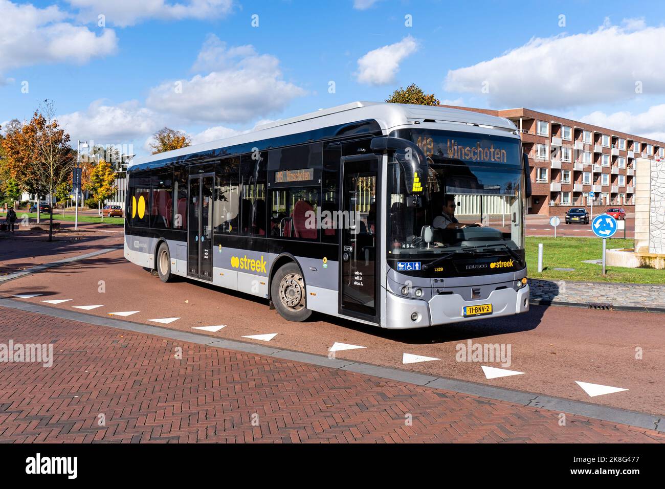 Qbuzz Ebusco 2.2 electric bus in Winschoten, Netherlands Stock Photo ...