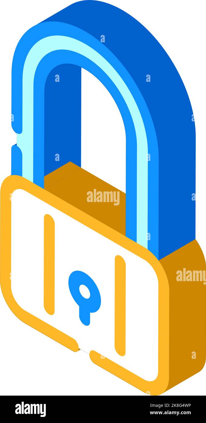 padlock safe isometric icon vector illustration Stock Vector Image ...