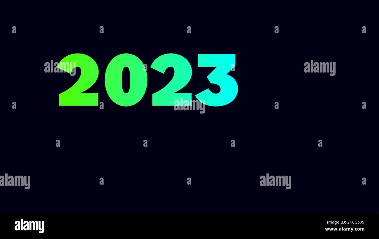 Banner with 2023 gradient text, 16x9 minimalist vector Stock Vector ...