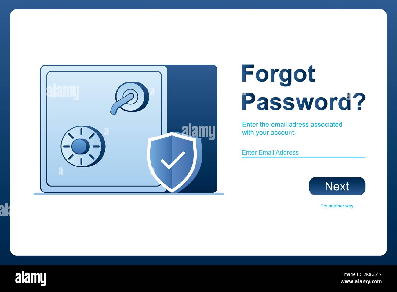 Strongbox or safe deposit with closed door. Forgot password question ...