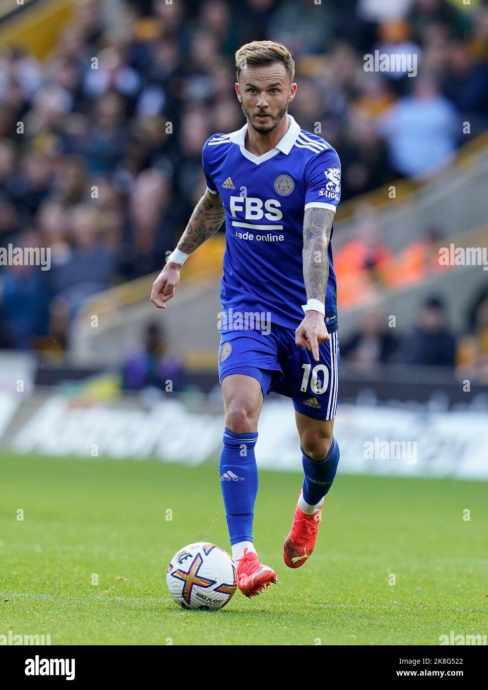Wolverhampton, UK. 23rd Oct, 2022. James Maddison of Leicester City ...