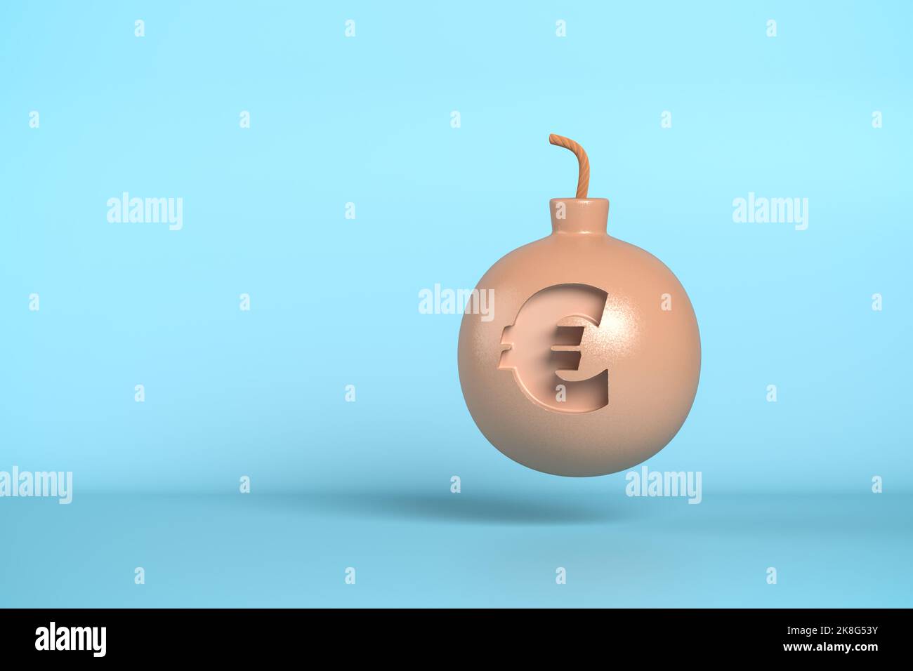 Business Risk concept: A bomb with fuse and an engraved euro sign Stock ...