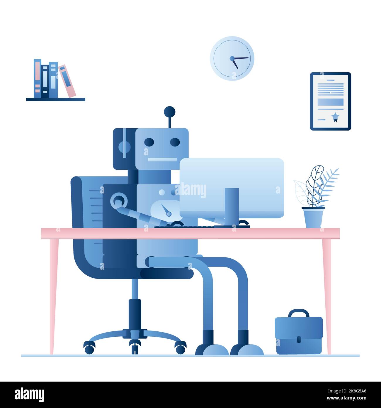 Artificial intelligence robot on screen Stock Vector Images - Alamy