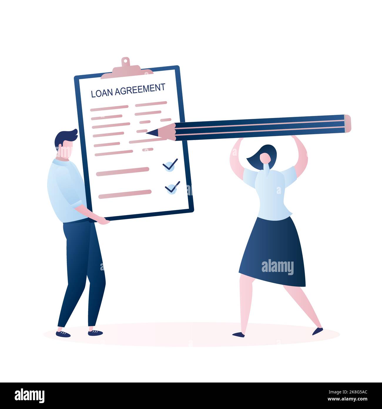 Businessman or clerk manager with loan agreement paper and ...