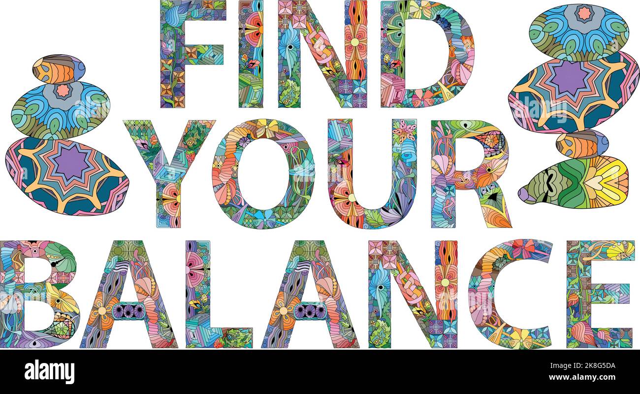 Hand-painted art design. Hand drawn illustration words FIND YOUR ...