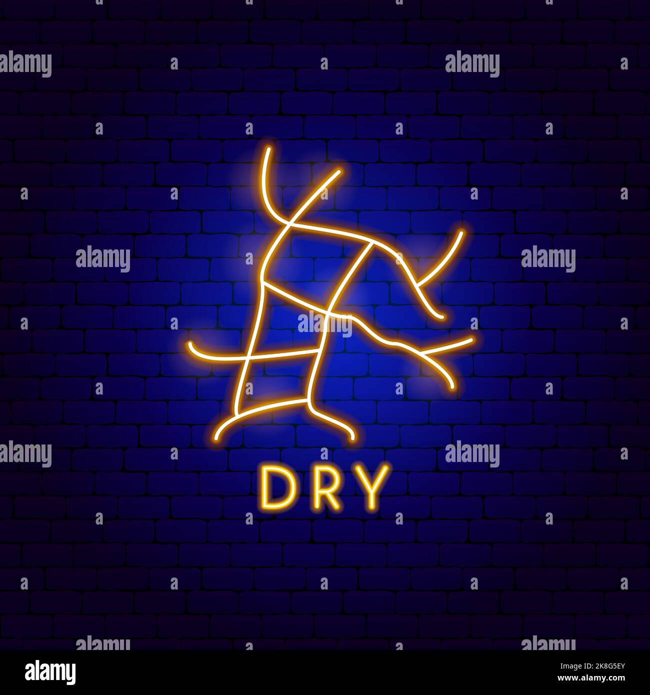 Dry Land Neon Label Stock Vector Image & Art - Alamy