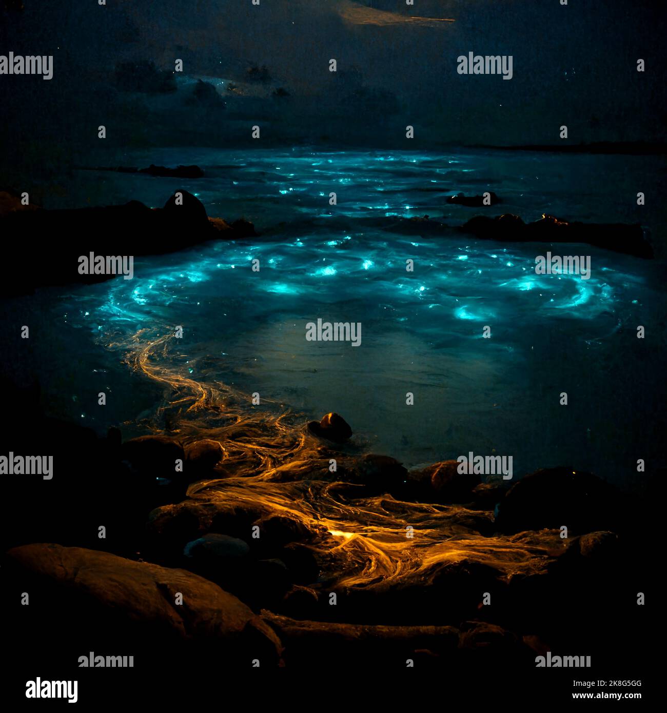Bioluminescent plankton in water hi-res stock photography and images ...