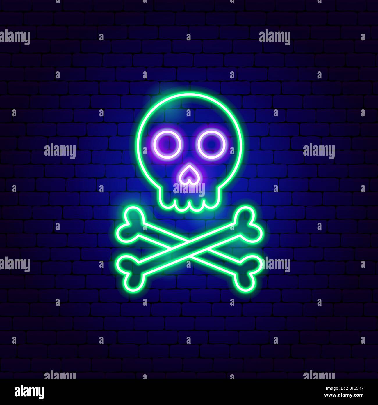 Toxic Skull Neon Sign Stock Vector Image & Art - Alamy