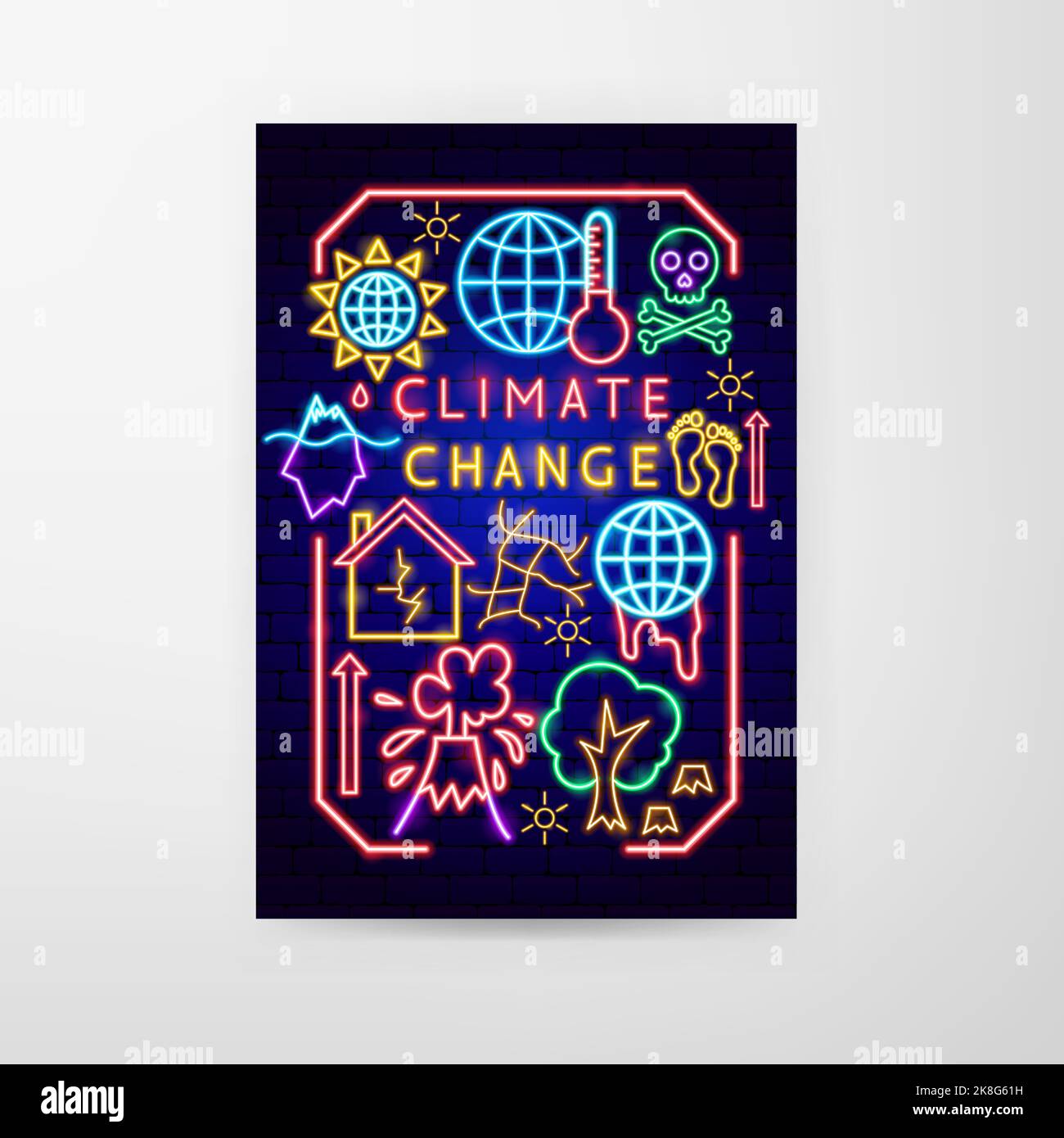 Climate Change Neon Flyer Stock Vector Image & Art - Alamy