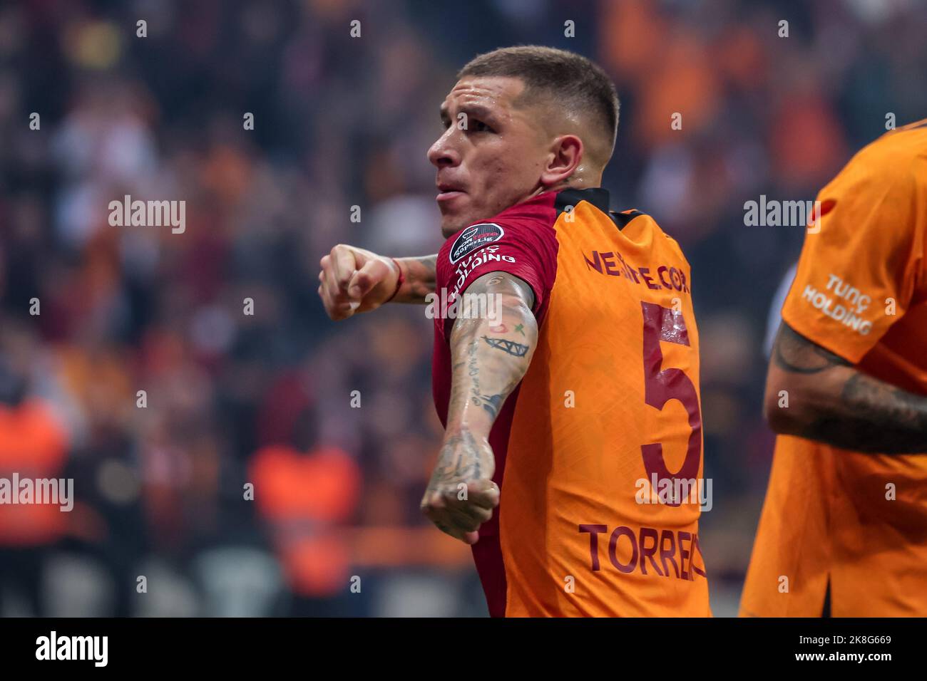 ISTANBUL, TURKEY - OCTOBER 23: Lucas Torreira of Galatasaray during the ...