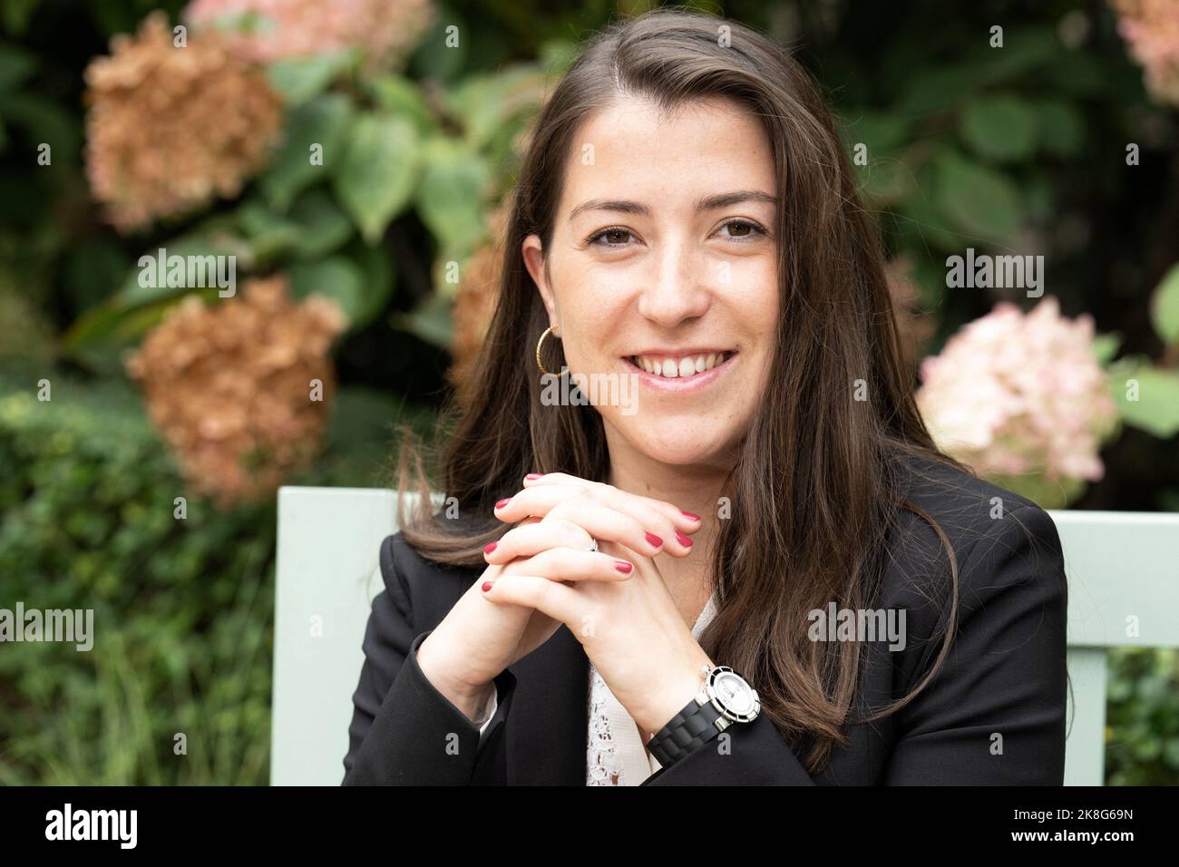 Deputy of the group MODEM et Independants , Louise Morel poses during a ...