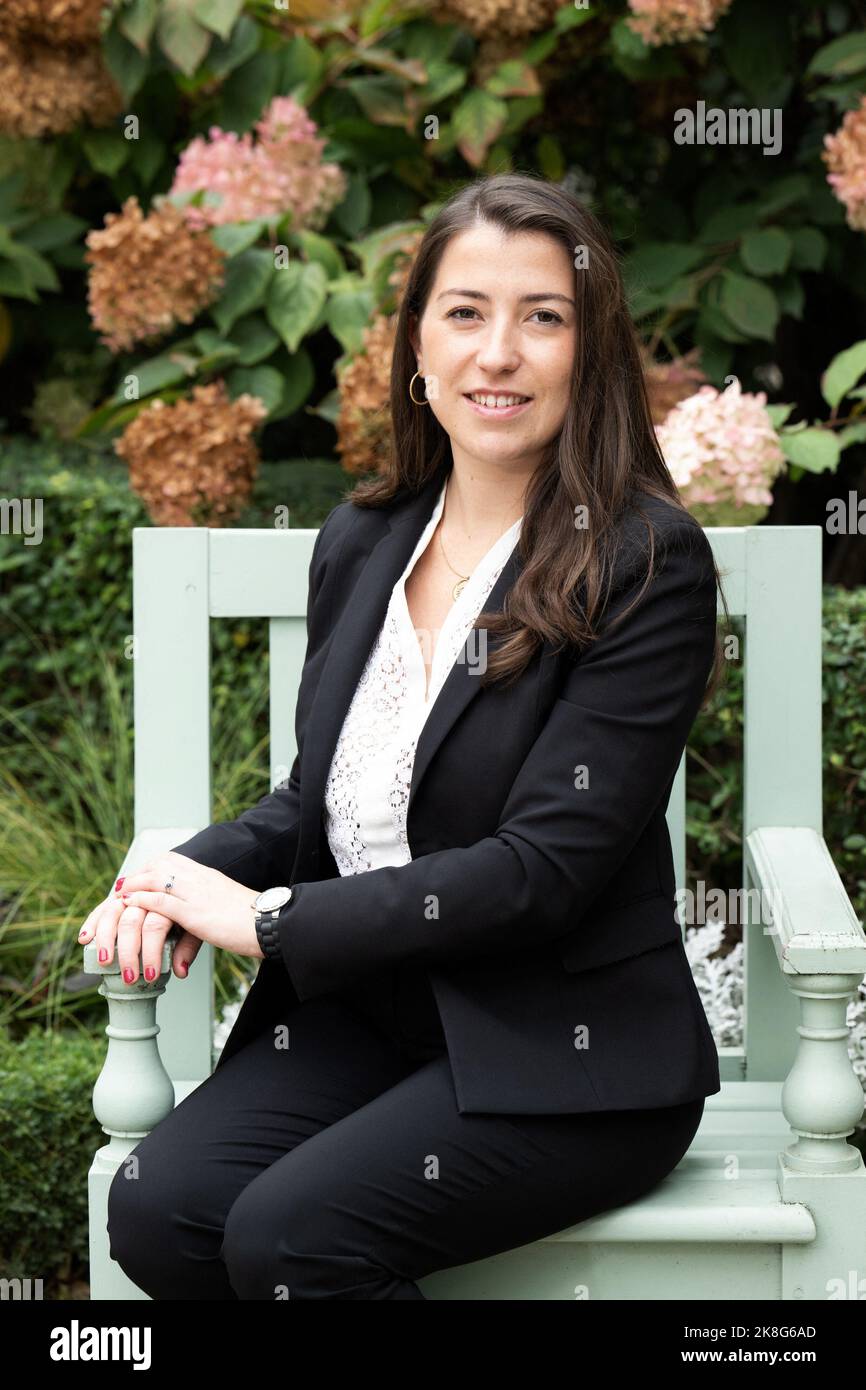 Deputy of the group MODEM et Independants , Louise Morel poses during a ...