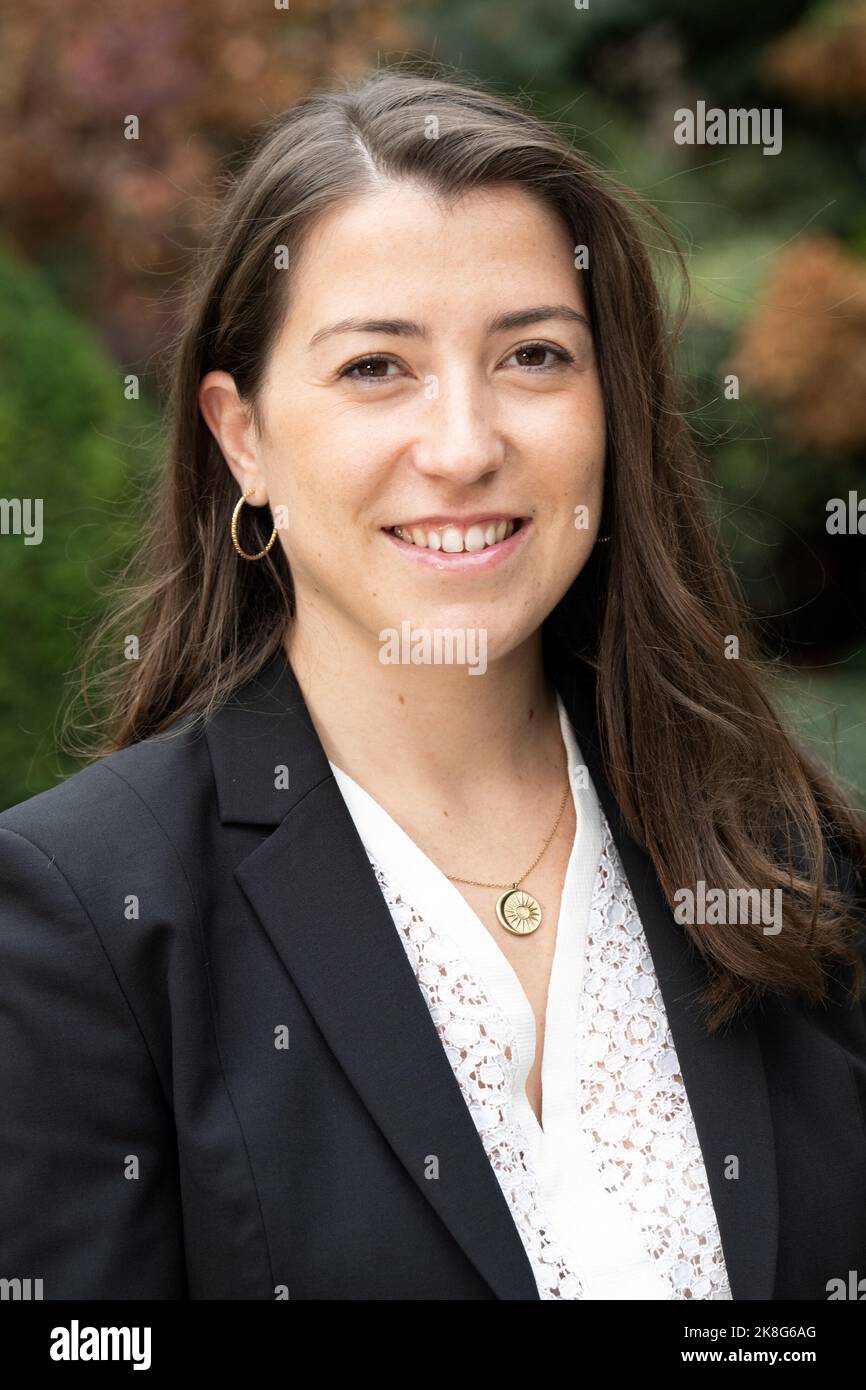 Deputy of the group MODEM et Independants , Louise Morel poses during a ...