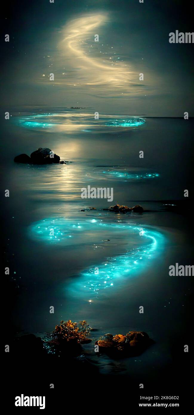 Bioluminescent plankton in water hi-res stock photography and images ...
