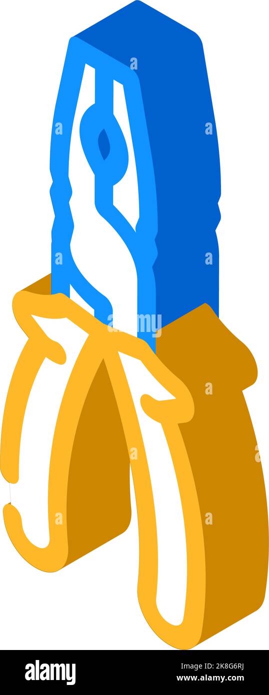 flat combination pliers isometric icon vector illustration Stock Vector ...