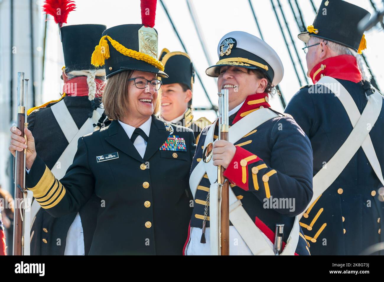 Admiral Lisa Franchetti, Chief of Naval Operations, and Suzanne ...
