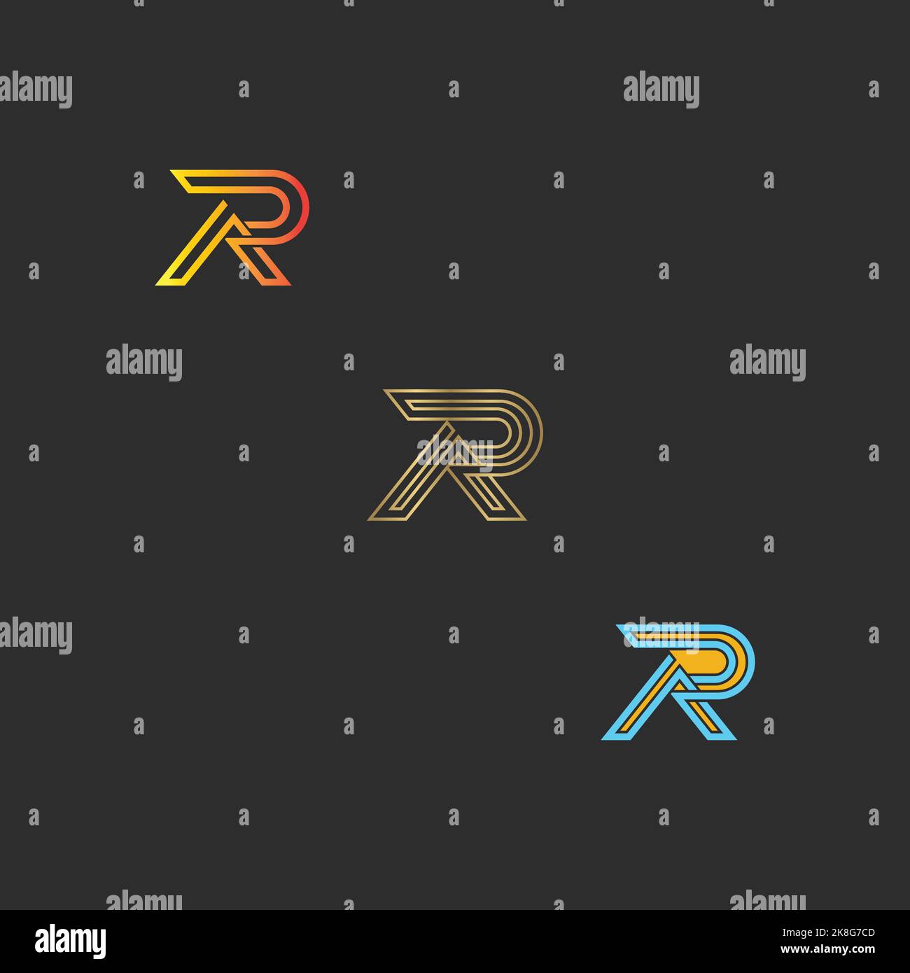 Alphabet letters Initials Monogram logo RR, R , R and P Stock Vector ...