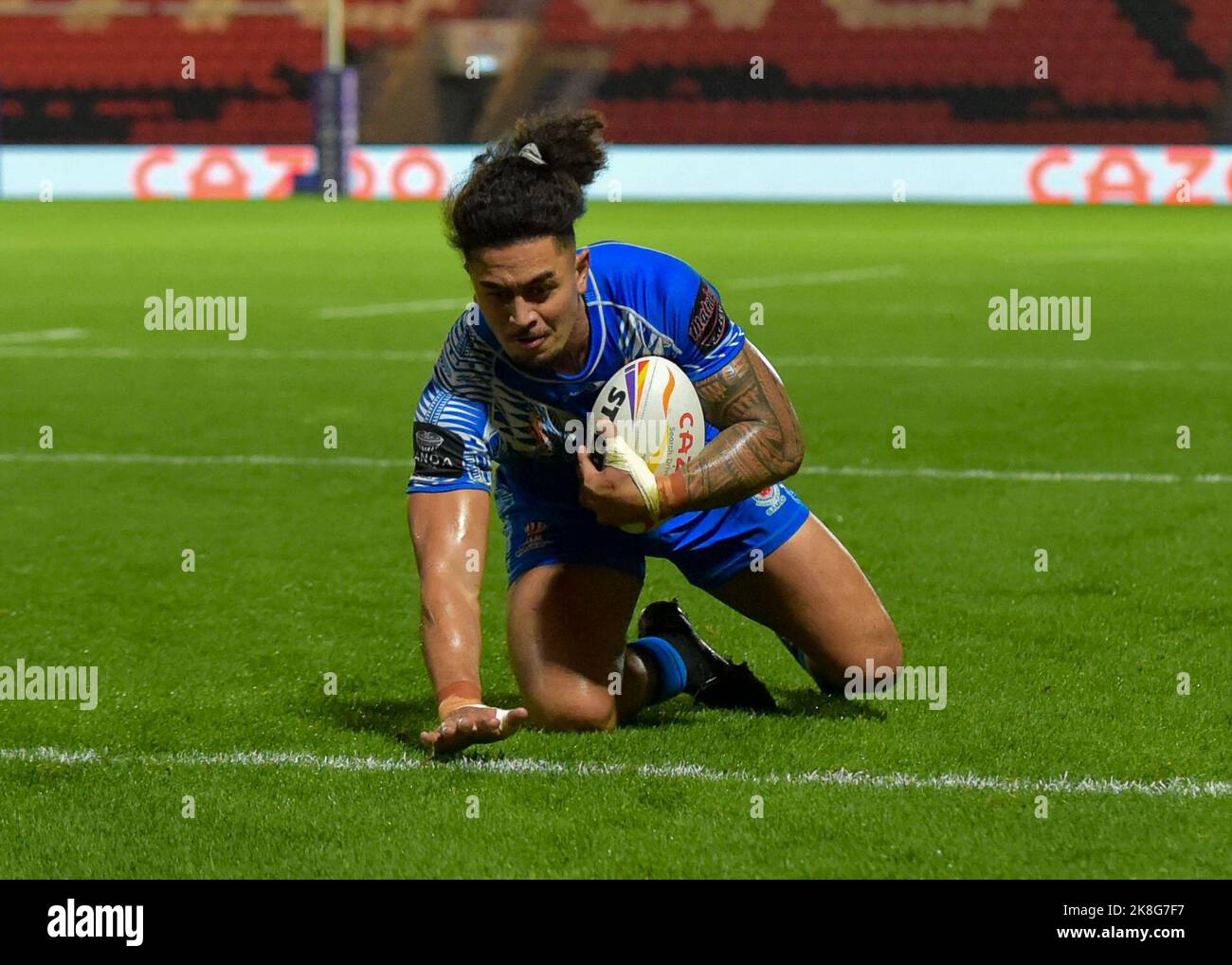 Doncaster, South Yorkshire, UK on October 23, 2022 Tim Lafai of Samoa ...
