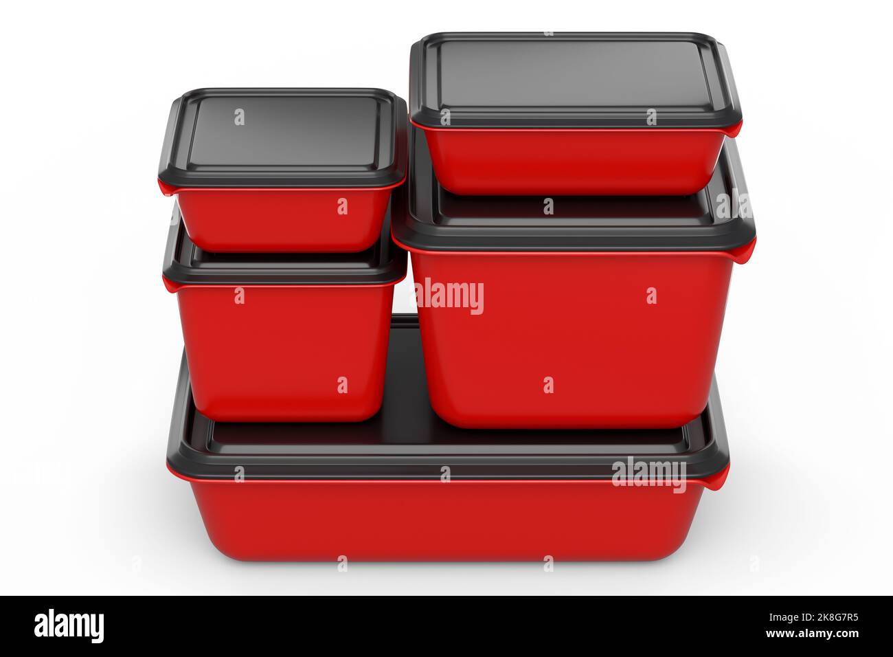 Set of food container for storing dishes, product tray box isolated on ...