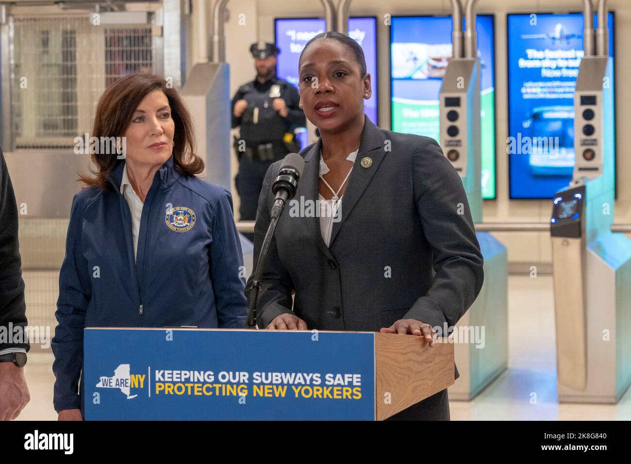 New York City Police Department Commissioner Keechant L. Sewell speaks during announcement of ...