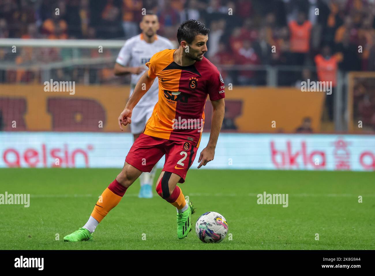 ISTANBUL, TURKEY - OCTOBER 23: Leo Dubois of Galatasaray during the Turkish Super Lig match ...