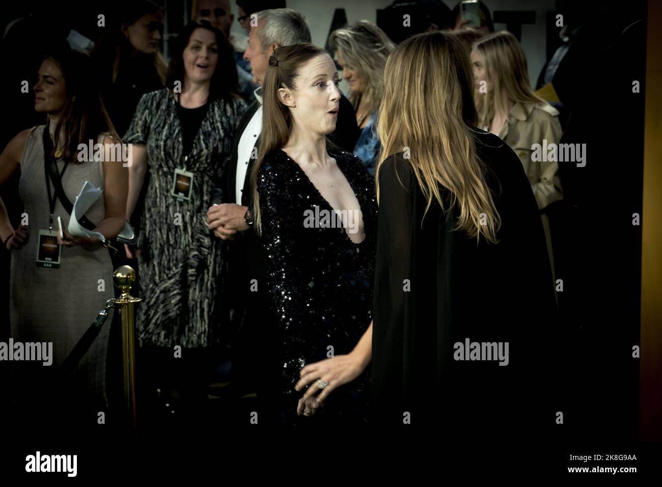 Andrea Riseborough chats to Margot Robbie photographed during the ...