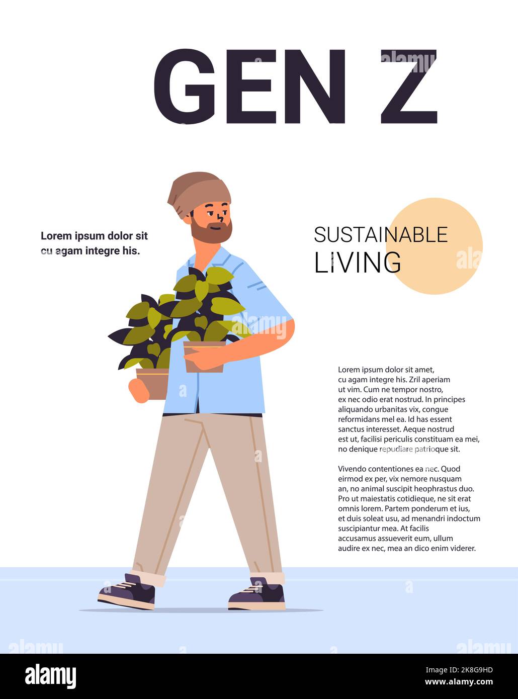 young guy in trendy clothes generation Z lifestyle concept new modern ...