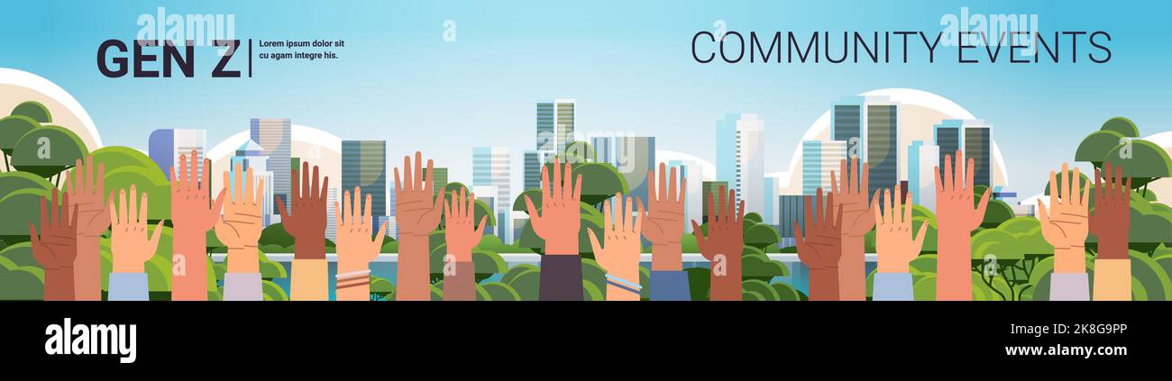 raised up hands community events generation Z lifestyle concept new ...