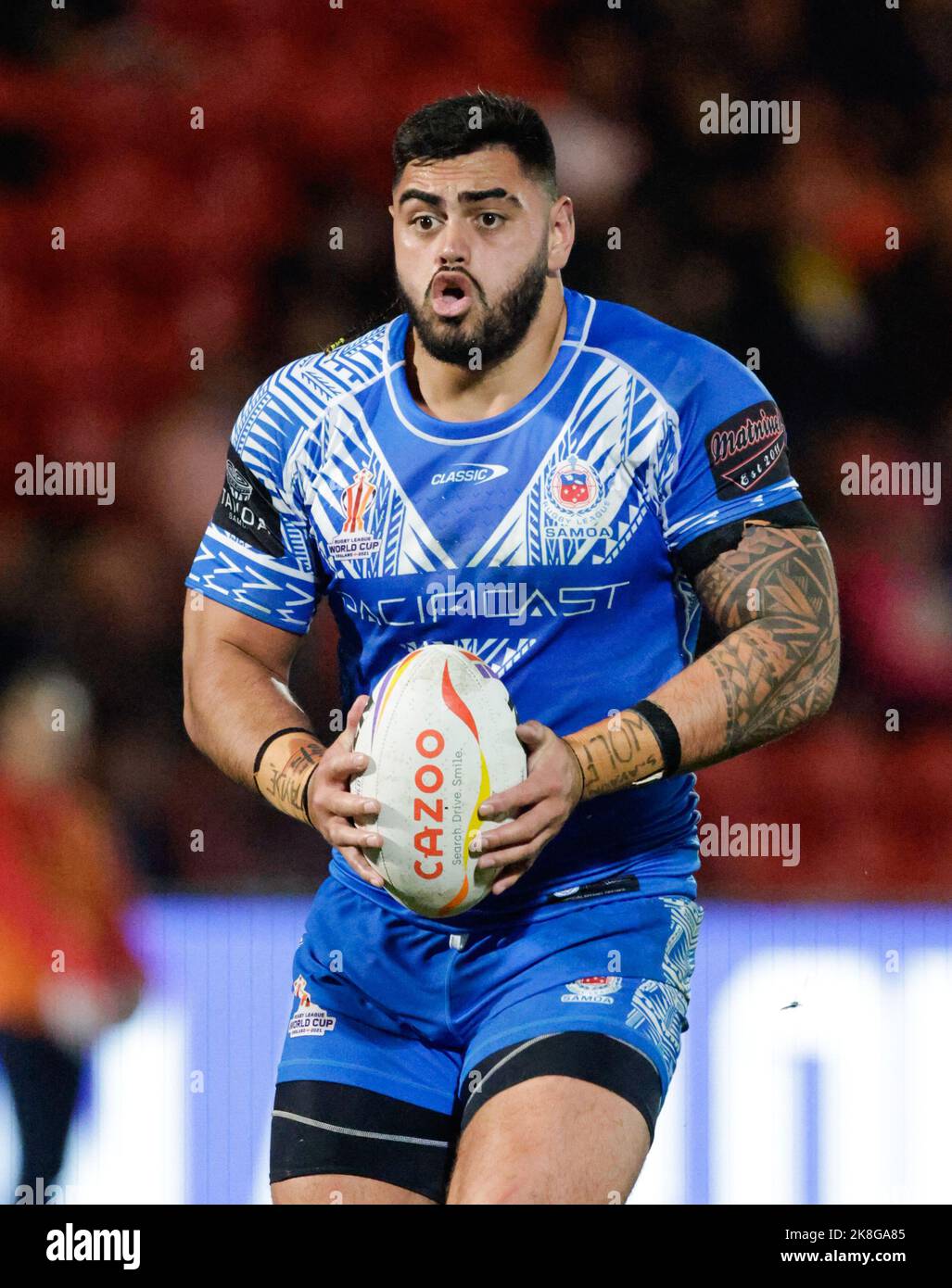 Samoa's Royce Hunt during the Rugby League World Cup group A match at ...