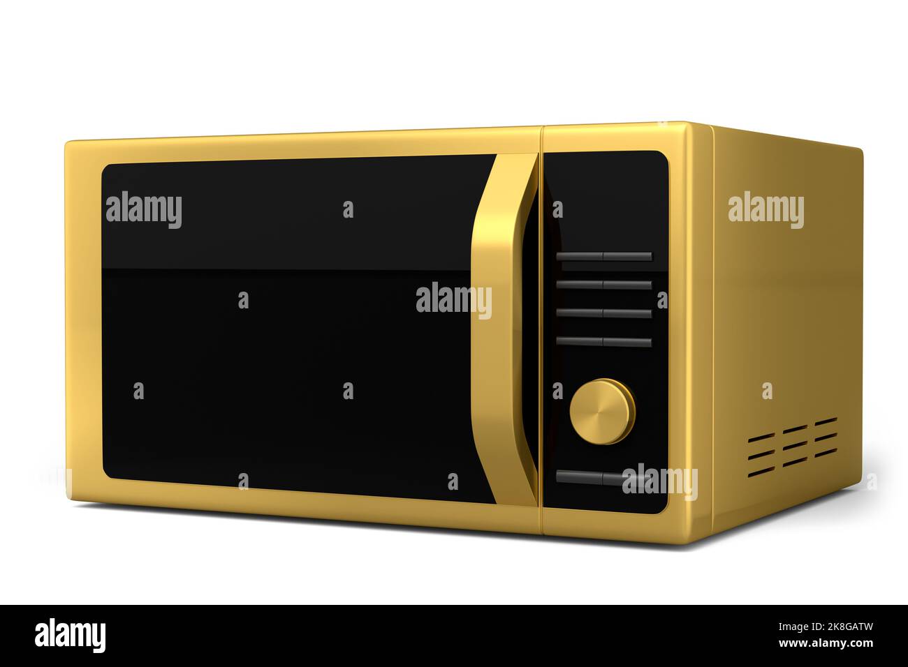 Microwave for heating food on kitchen isolated on white background. 3d ...