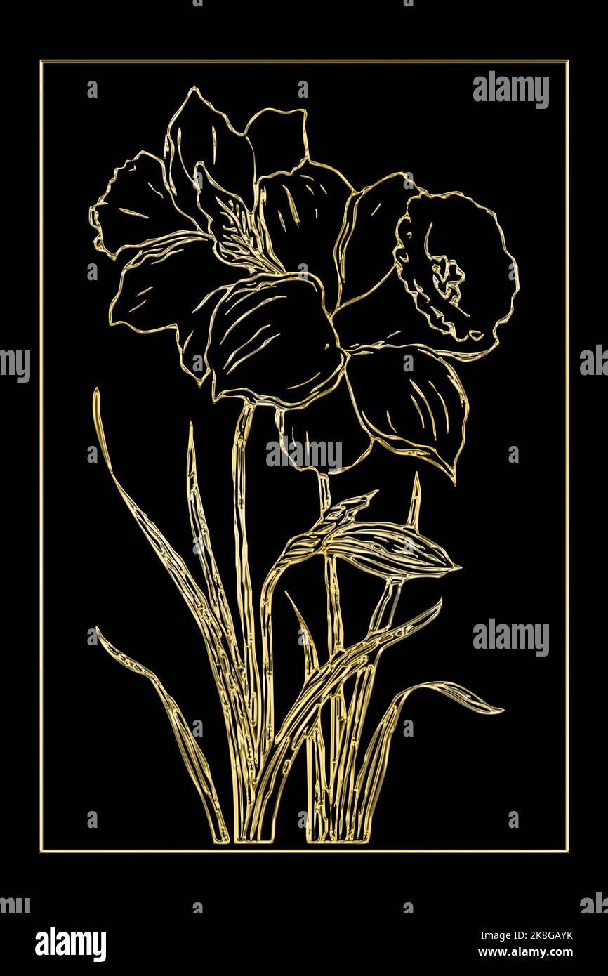 Luxurious 3D background with embossed gold pattern for use on Happy ...