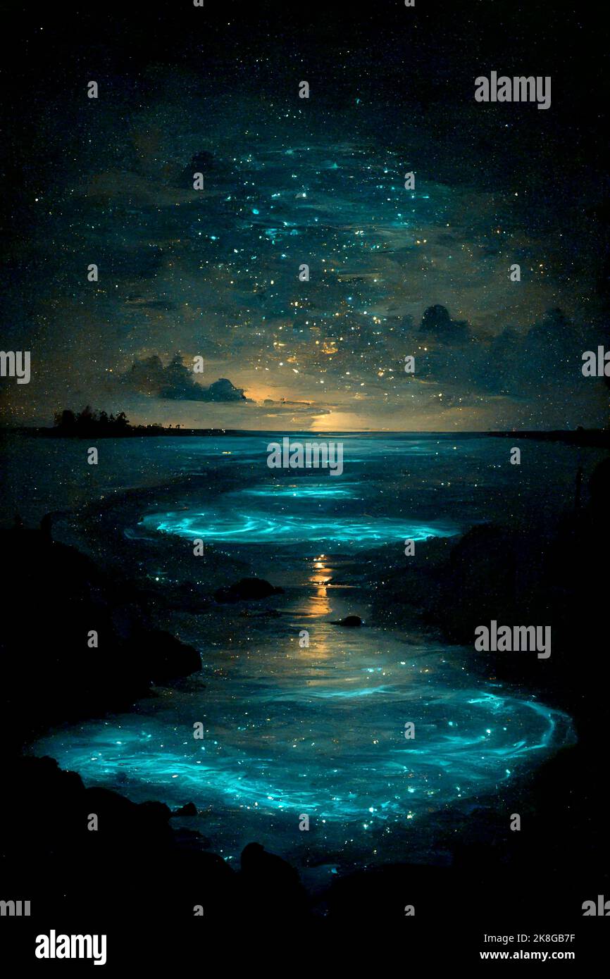 Bioluminescent plankton in water hi-res stock photography and images ...
