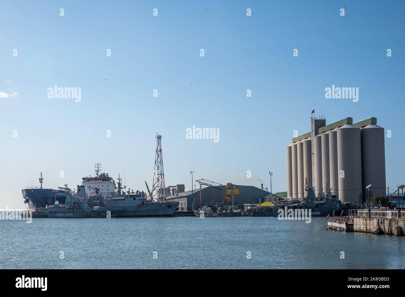 Shipping containers and buildilngs in Port Louis, Mauritius Stock Photo ...