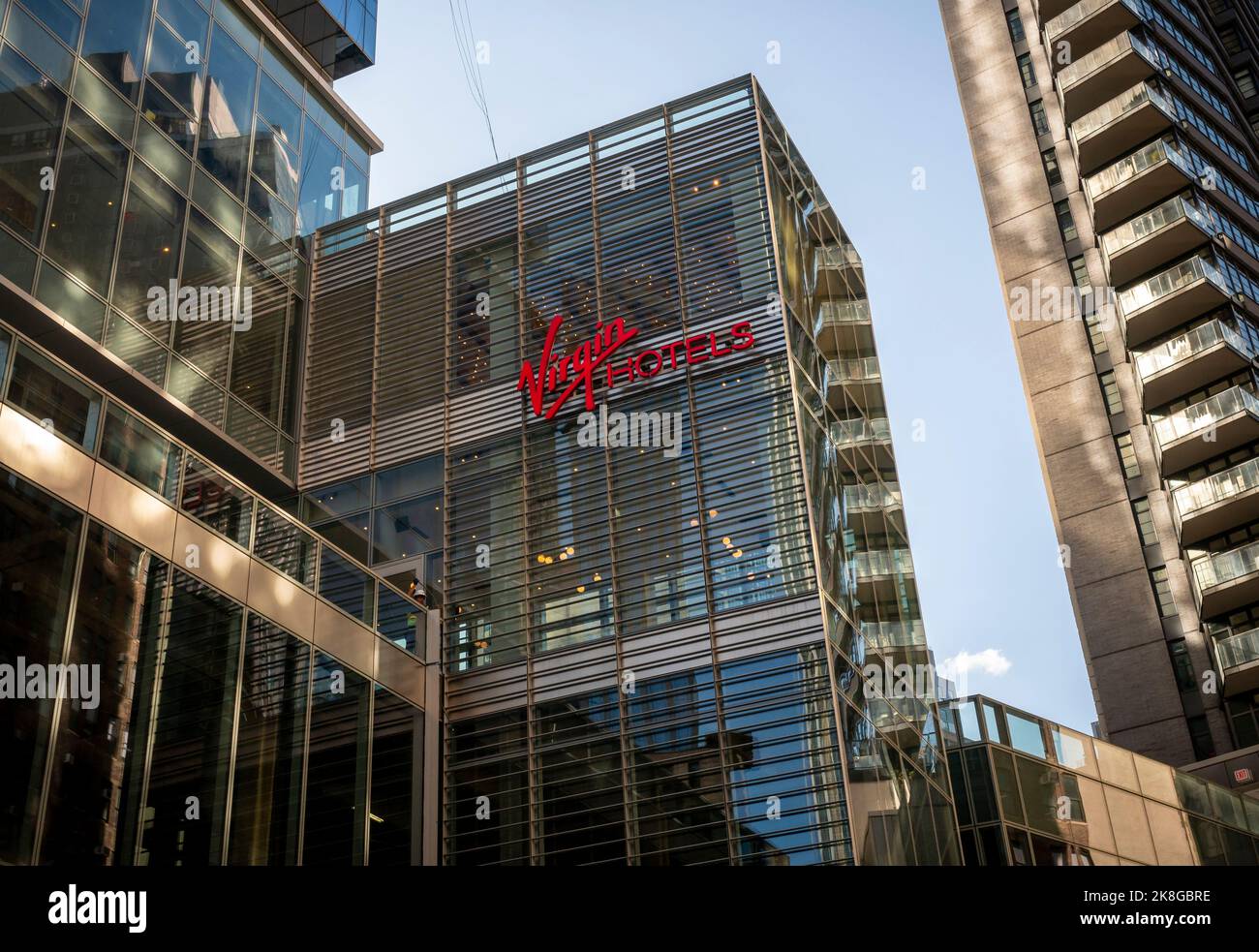 Sign on new construction indicates the future home of a Virgin Hotel in ...