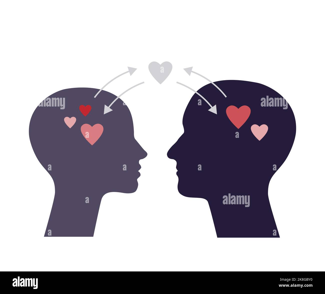 Illustration Of Chemistry Between Two People Love Hormones And