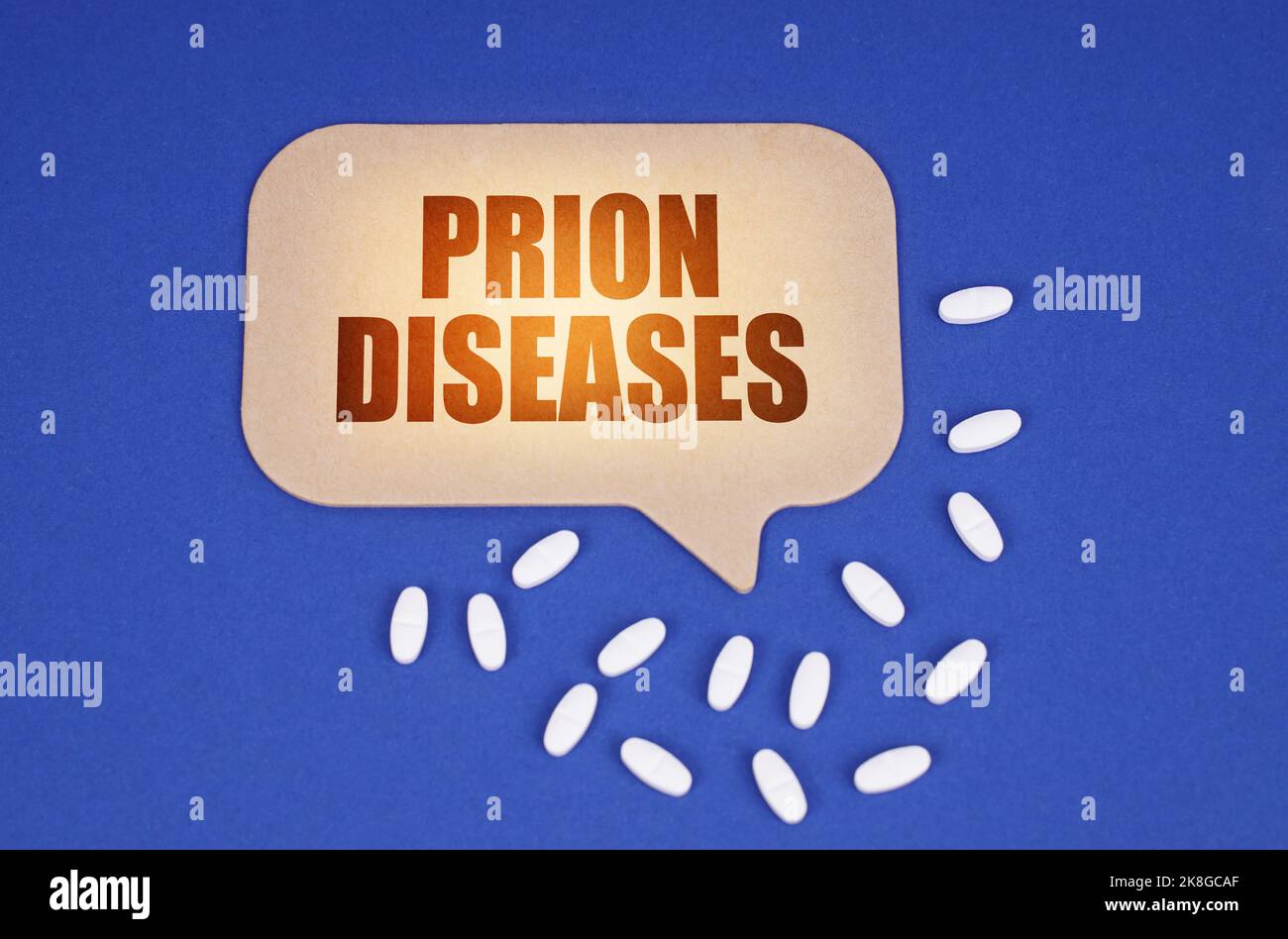 Medical concept. On the blue surface of the tablet and a cardboard ...