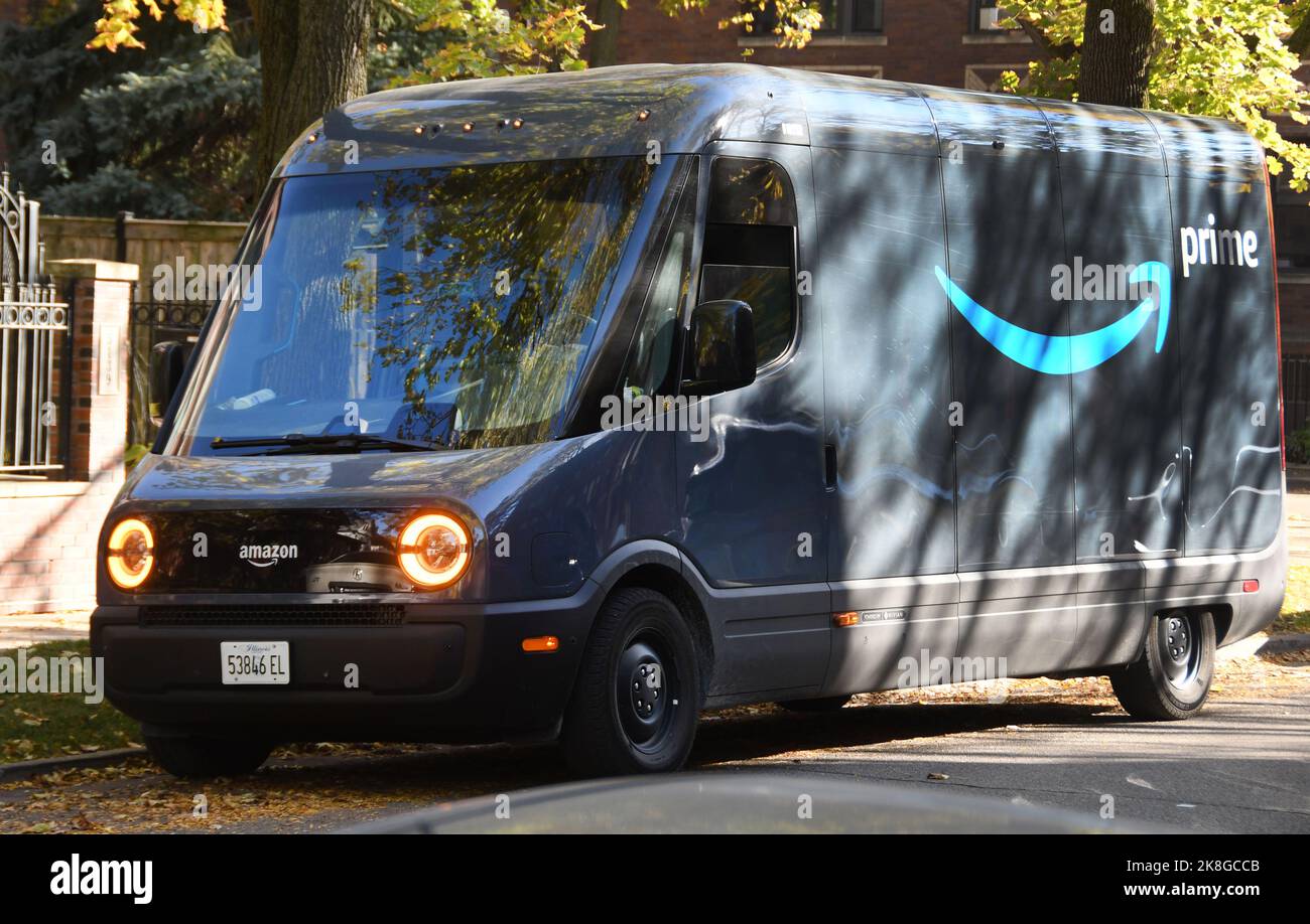 Chicago, Illinois, USA. 22nd Oct, 2022. An Amazon Rivian - brand ...