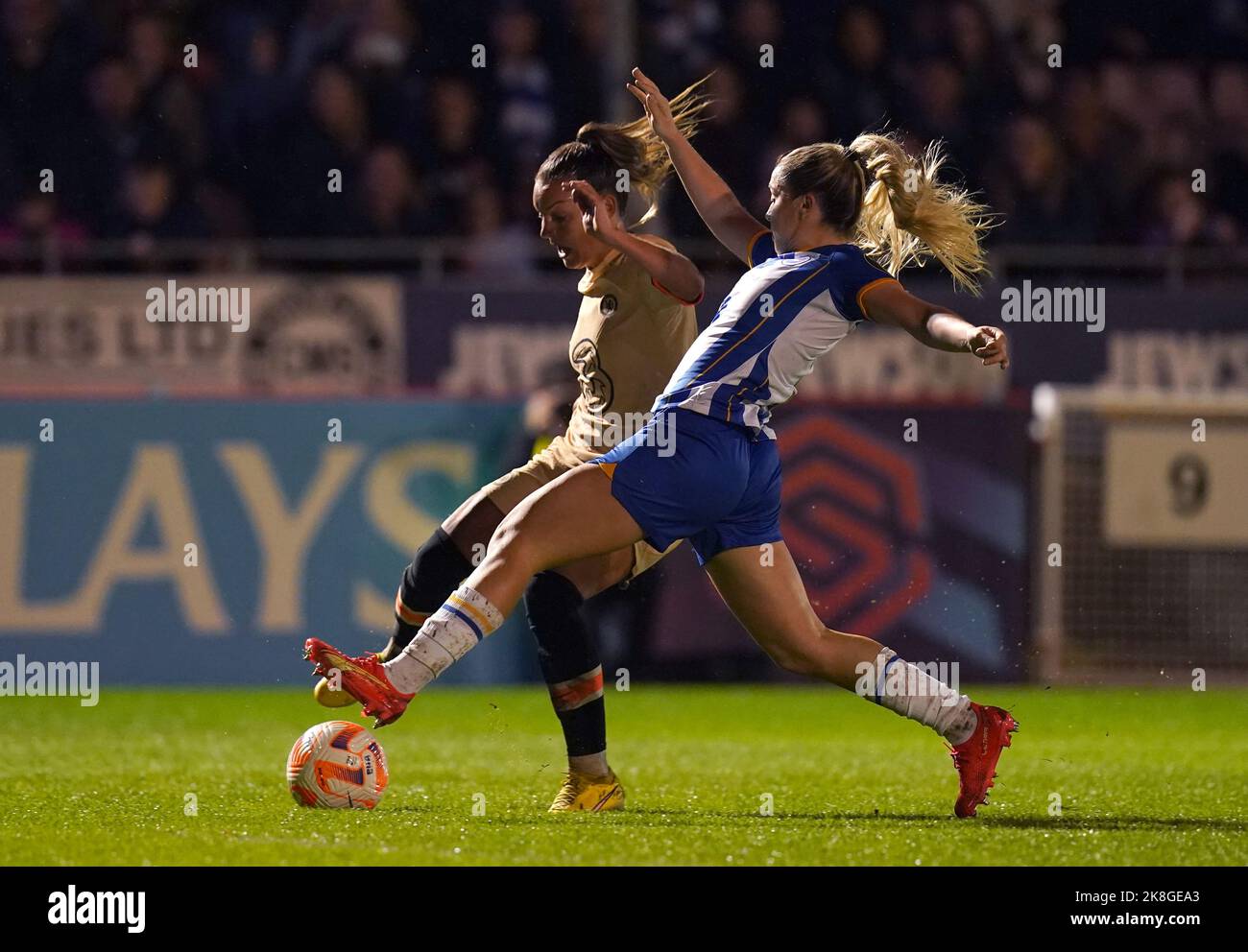 Chelsea's Johanna Rytting Kaneryd (left) and Brighton and Hove Albion's ...