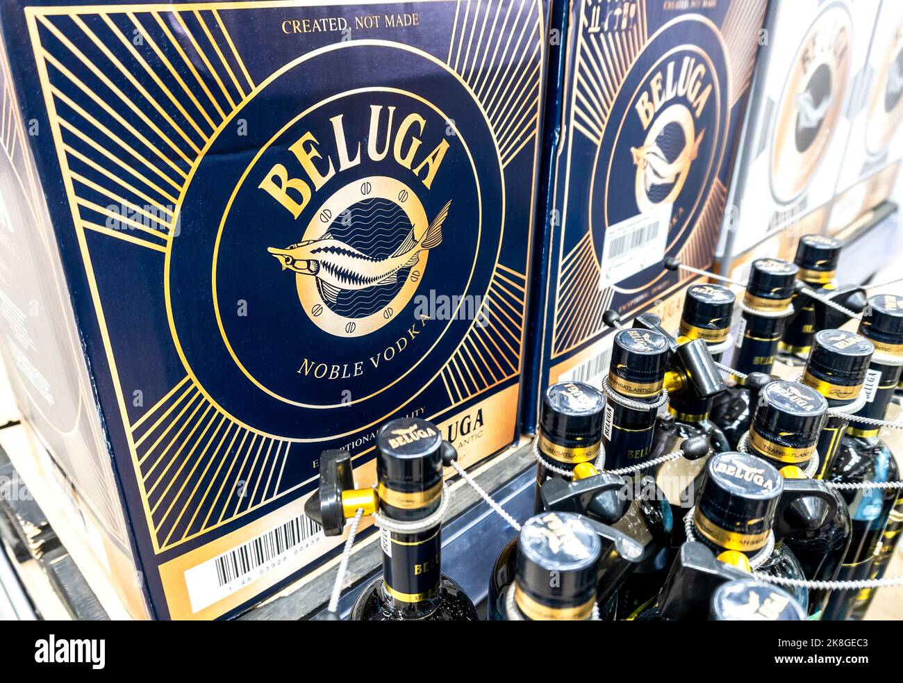 Samara, Russia - October 21, 2022: Beluga Noble Russian Vodka on the ...