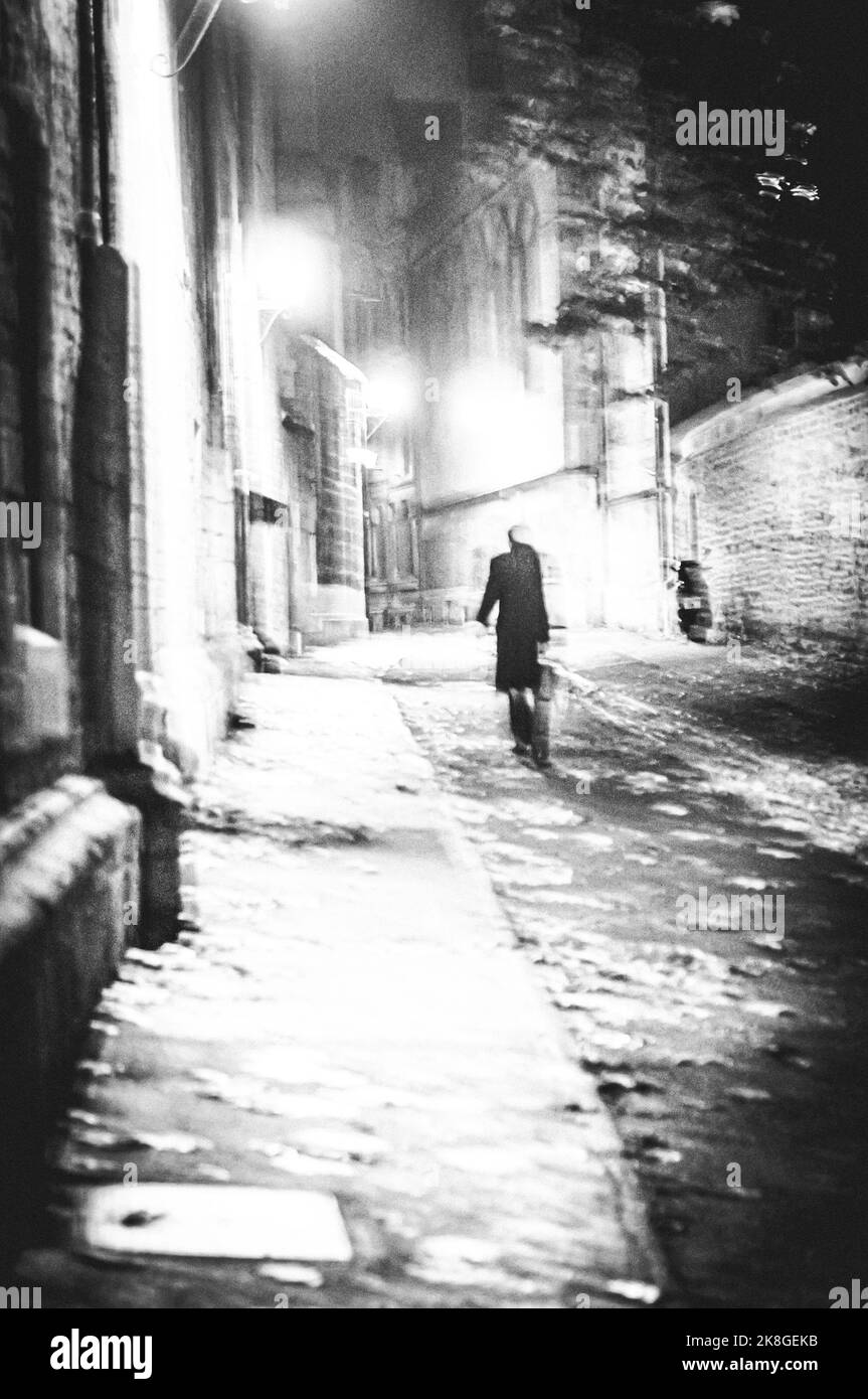 Abstract spooky night time street photo in Oxford with ghost like ...