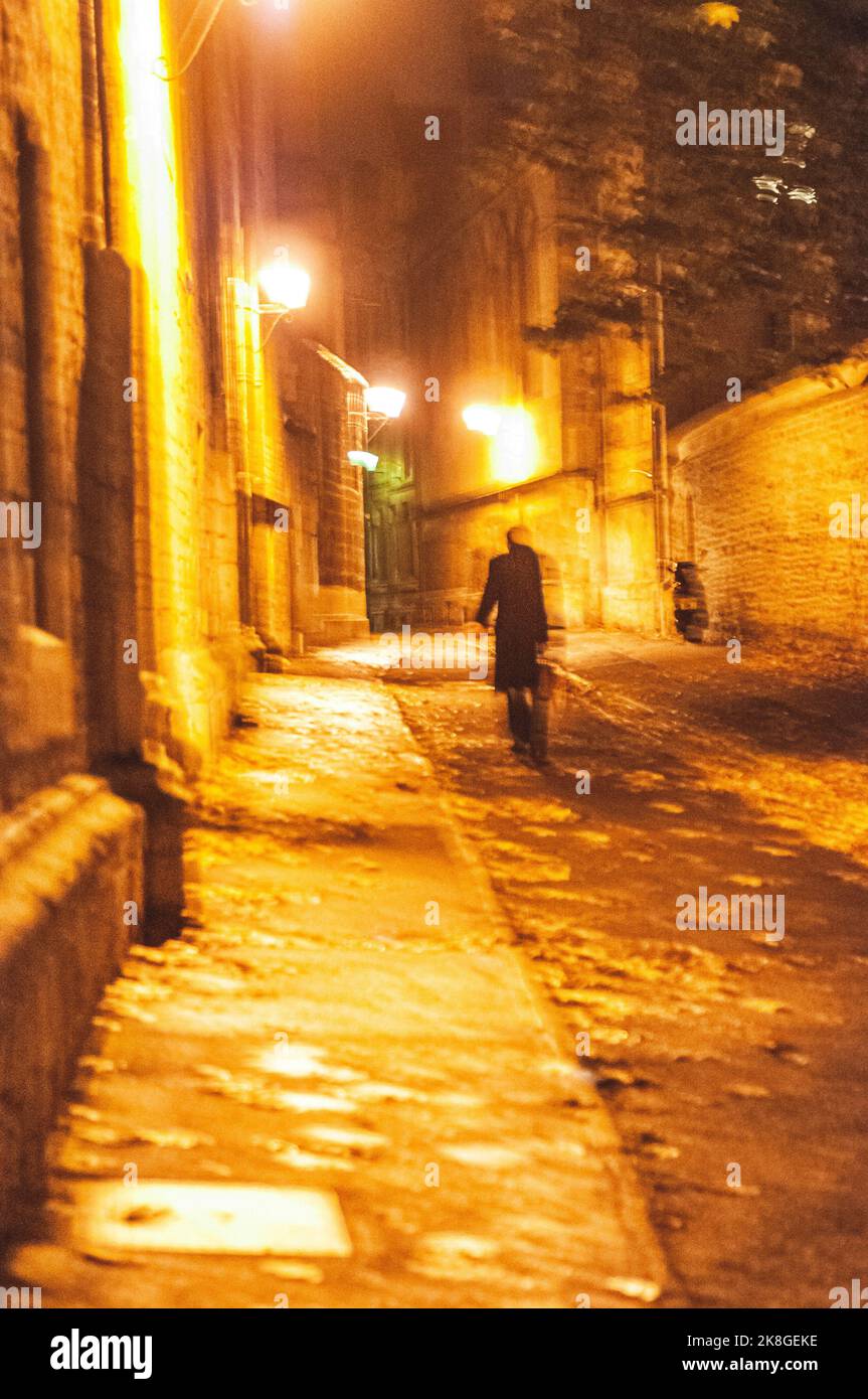 Abstract spooky night time street photo in Oxford with ghost like ...