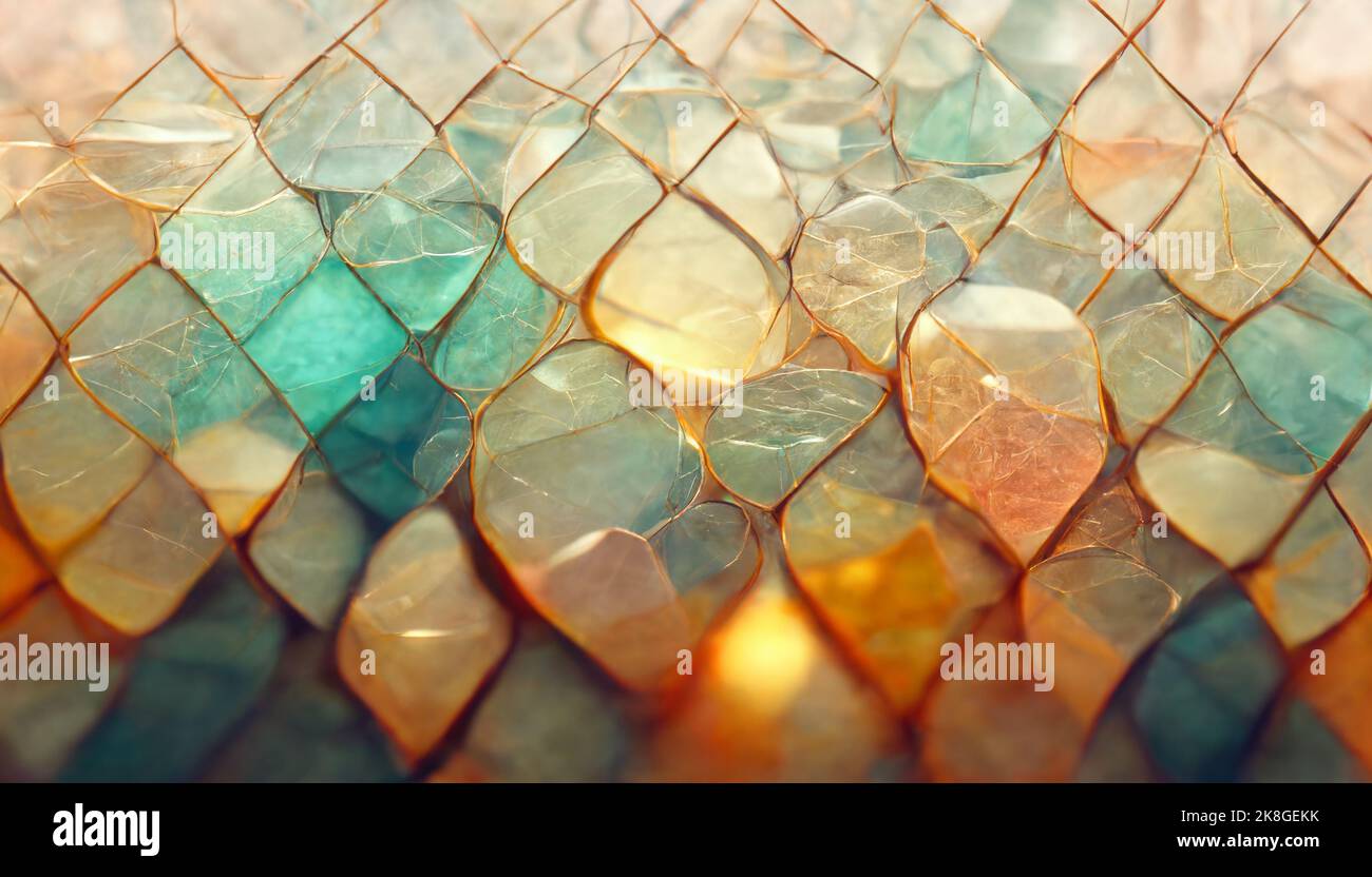 An abstract background of diamond 3D shapes in a colorful gradient of ...