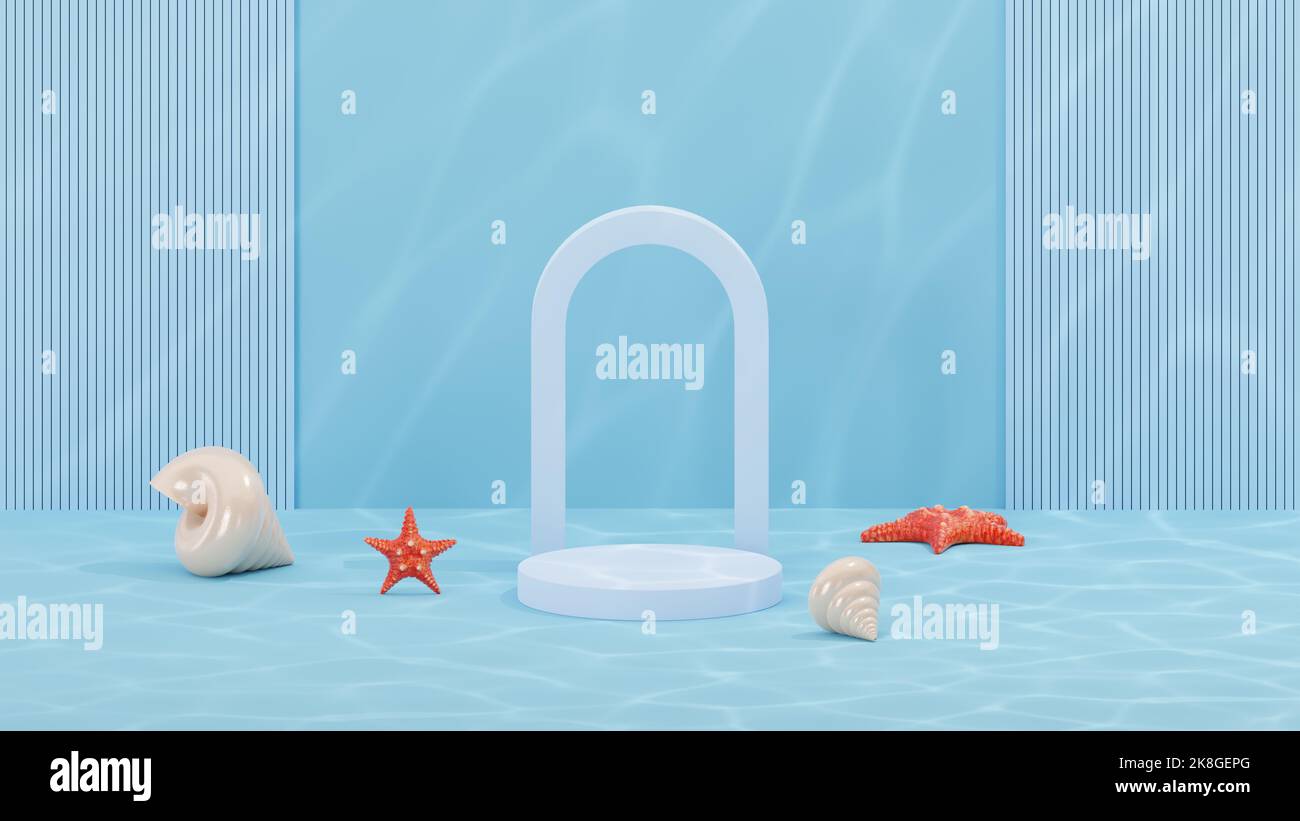Mockup of a podium in the form of a pedestal with an arch to showcase ...