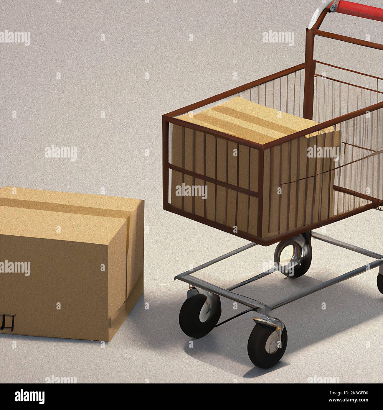 cardboard box and shopping concept Stock Photo - Alamy