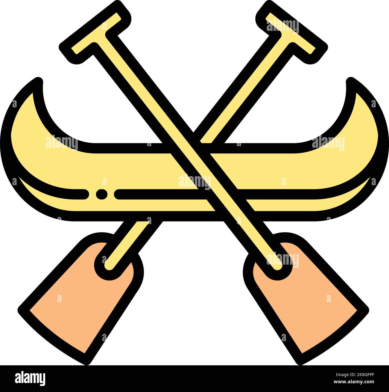 Canoe logo icon outline vector. Kayak boat. Water oar Stock Vector ...