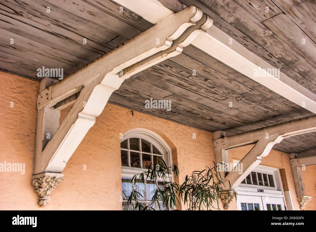The covered platform outside the lobby of the historic Seaboard Air ...