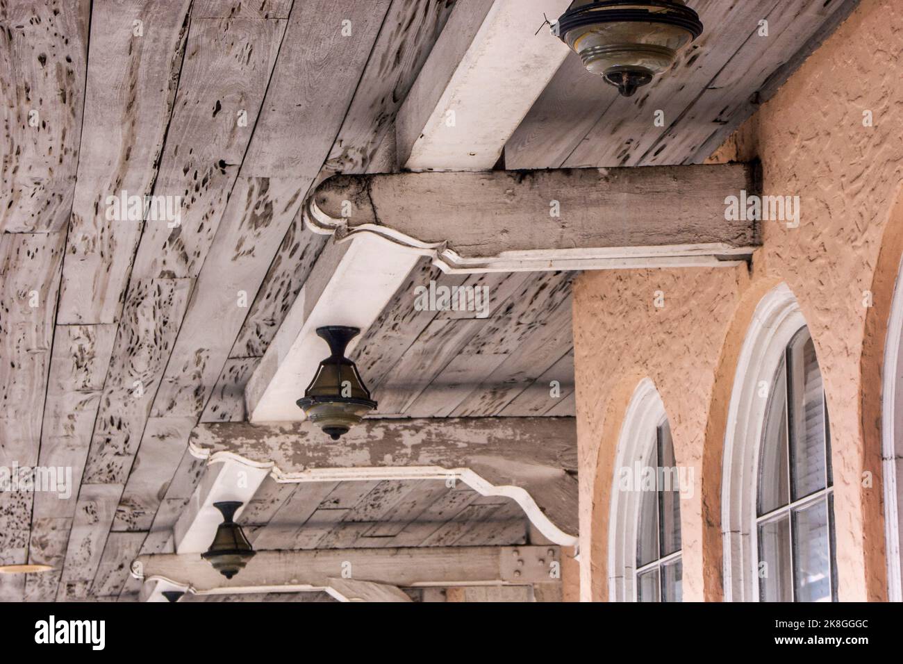 The covered platform outside the lobby of the historic Seaboard Air ...