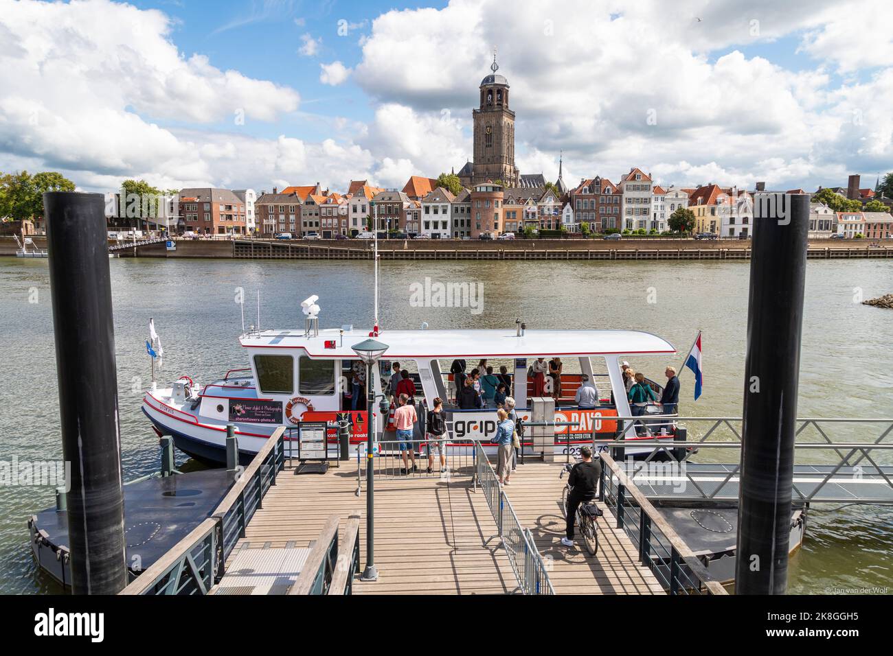Ferry to transport passengers across the river IJssel to the old center ...